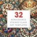 Stained Glass Digital Paper Renaissance Themed Bundle, Printable ...