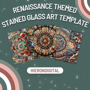 Stained Glass Digital Paper Renaissance Themed Bundle, Printable ...