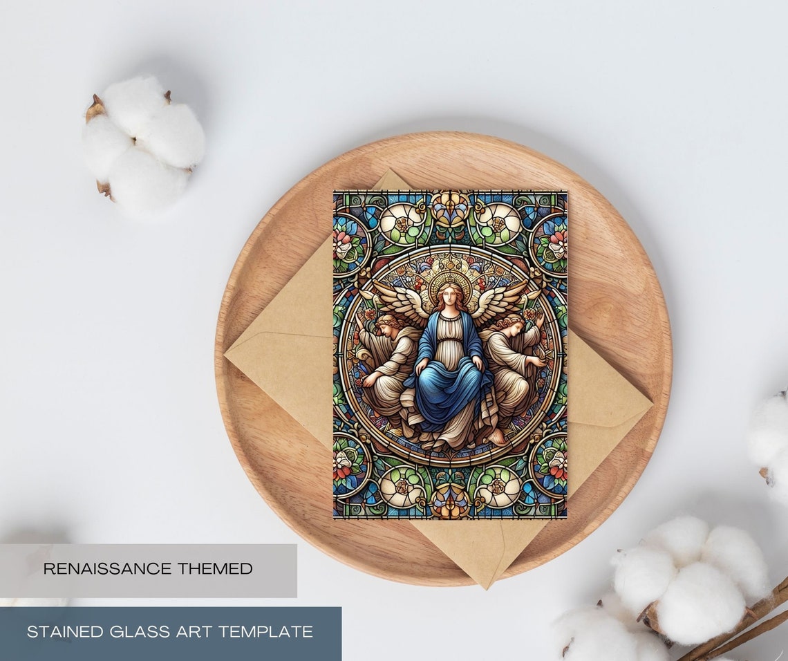 Stained Glass Digital Paper Renaissance Themed Bundle, Printable ...