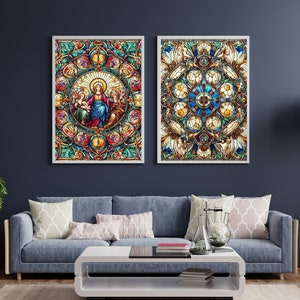 Stained Glass Digital Paper Renaissance Themed Bundle, Printable ...