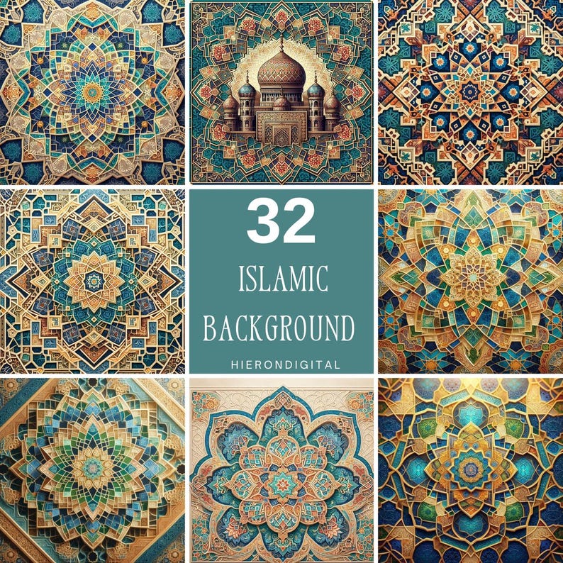 Islamic Background Images. 32 Pieces Islamic Wallpaper, Islamic Pattern ...