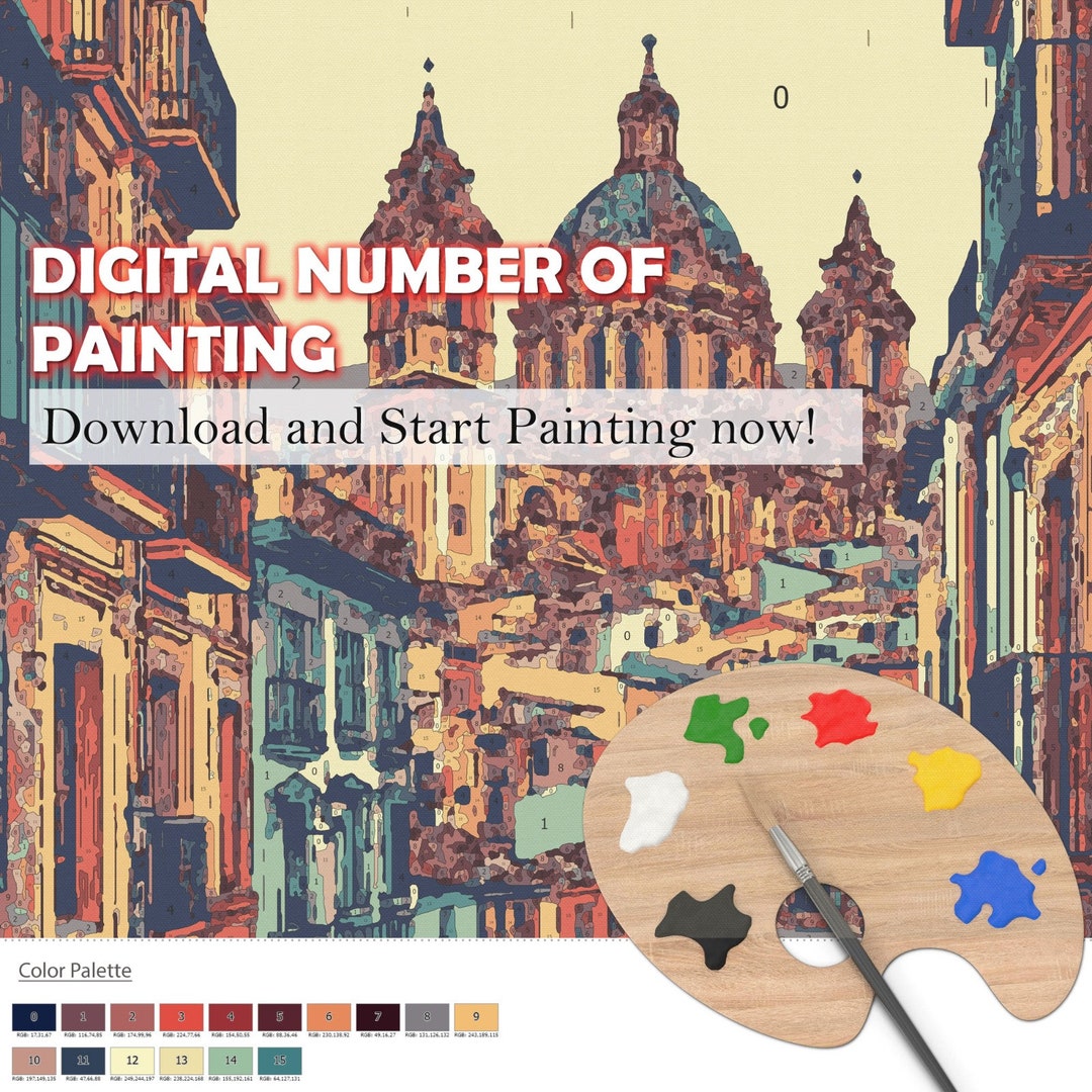 Paint by Numbers Spain Themed, Digital Number of Painting Spain, Paint ...
