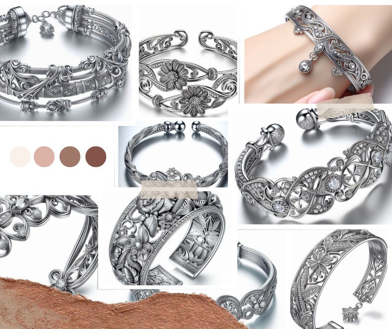 32 Silver Bracelet Designs, Completed Bracelet Designs, Bracelet Design ...