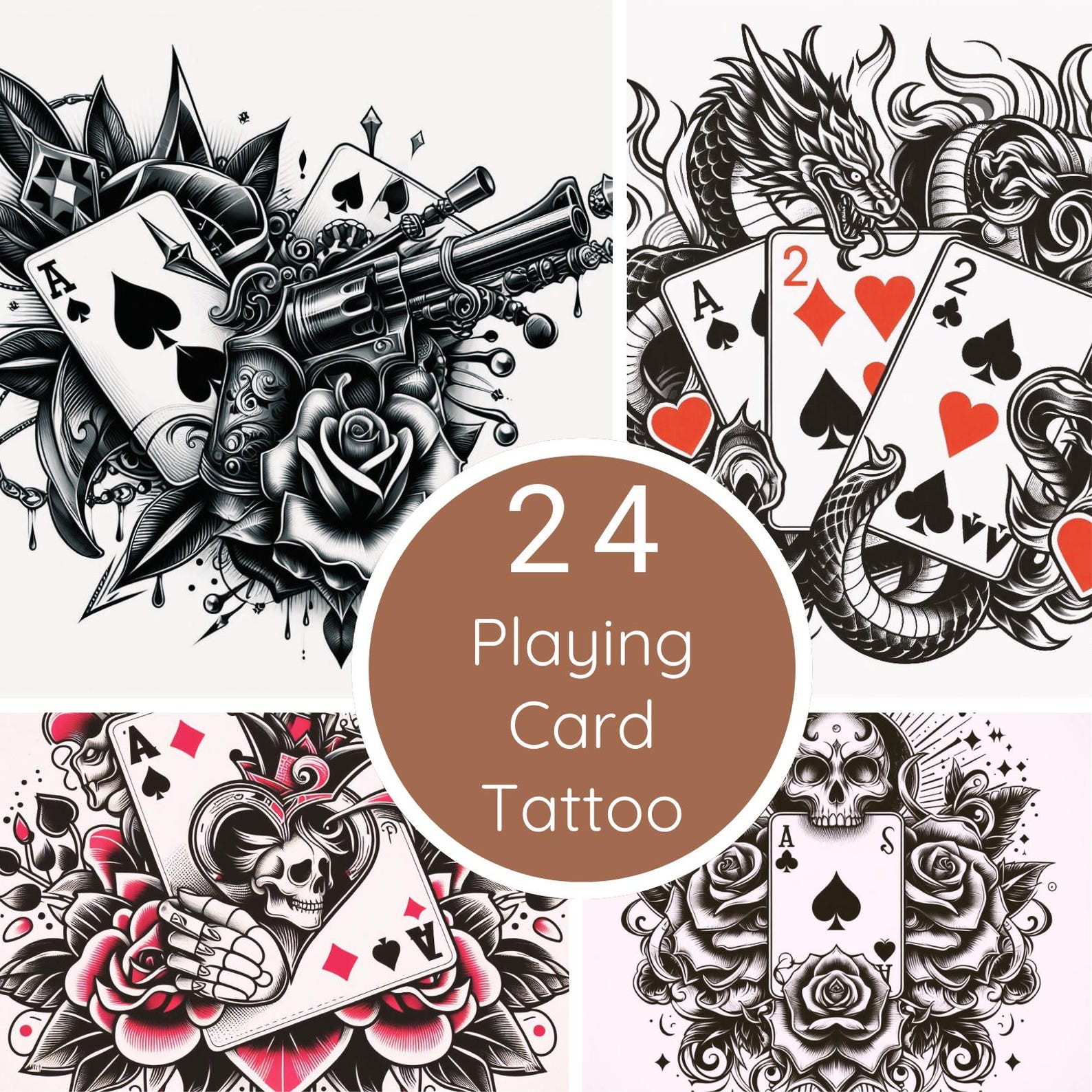 Tattoo Designs Playing Card Themed, 24 Playing Card Themed Professional ...