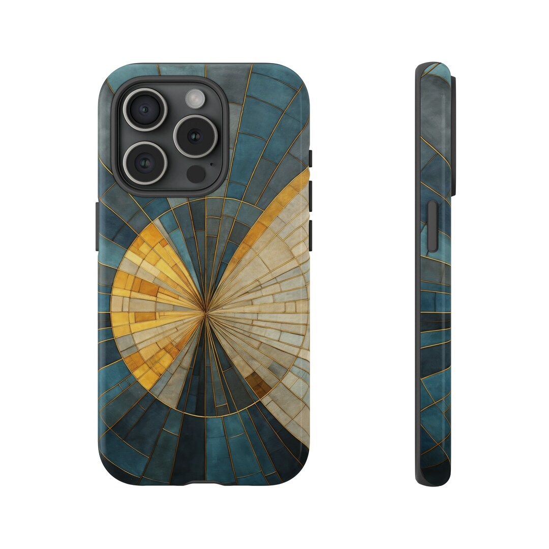 Circular Abstract Stained Glass Phone Case Harmonious Artistic - Etsy