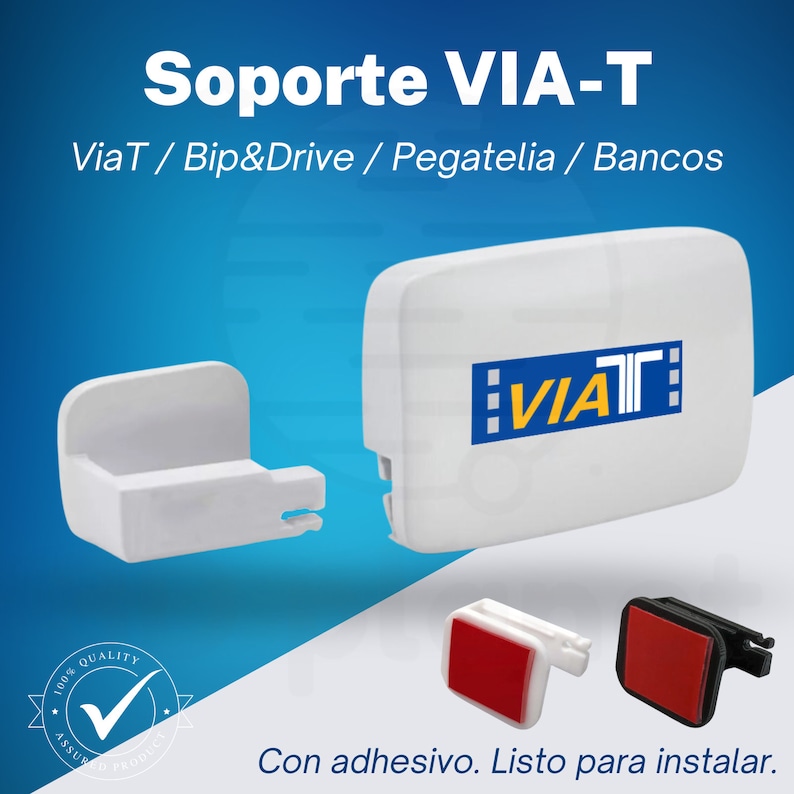 Soporte Sujeción Telepeaje Via-t Cristal Coche Moto Peaje Pinza Viat ...