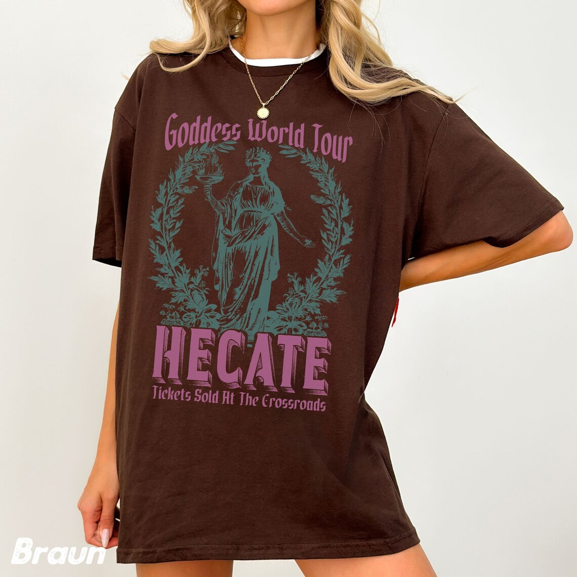 Retro Goddess Hecate Distressed Band Tee Greek Mythology Shirt Greek ...