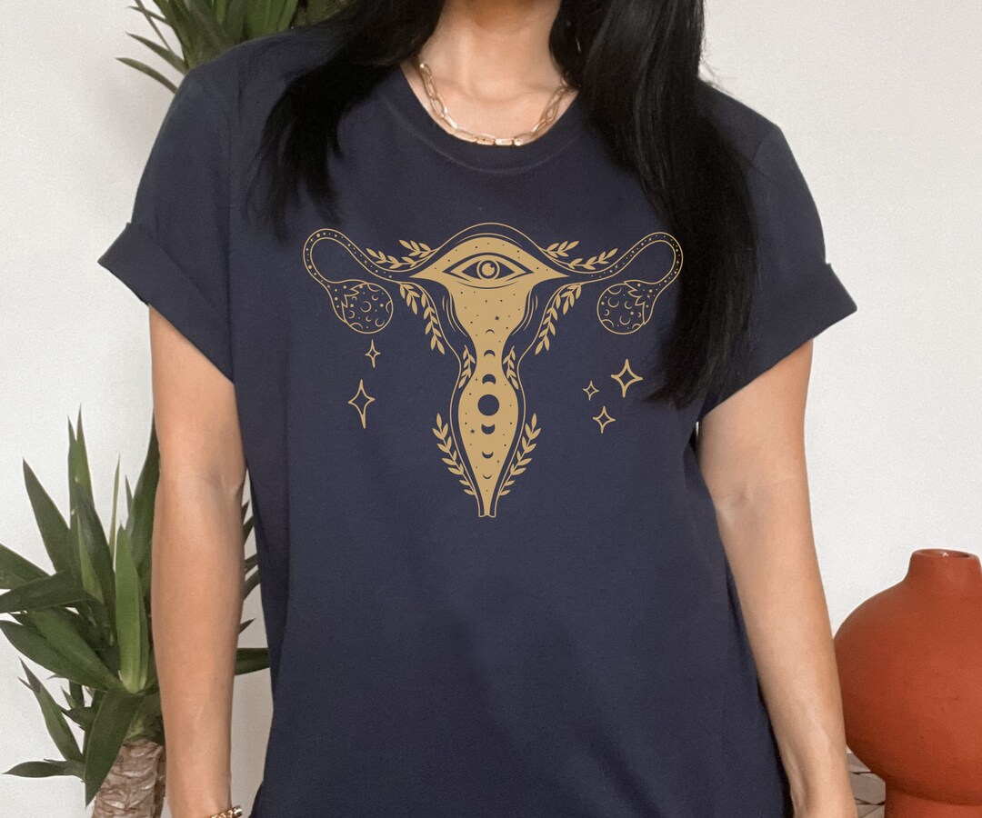 Cute Uterus Feminist T-shirt,vintage Look Groovy Feminism Top Shirt ...