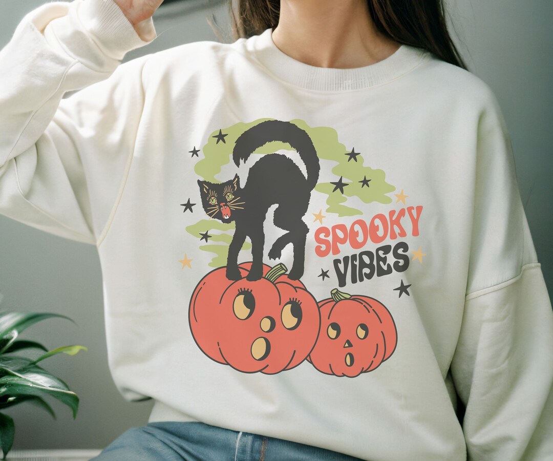 Cute Retro Alternative Boho Halloween Sweatshirt,grunge Spooky Unisex ...