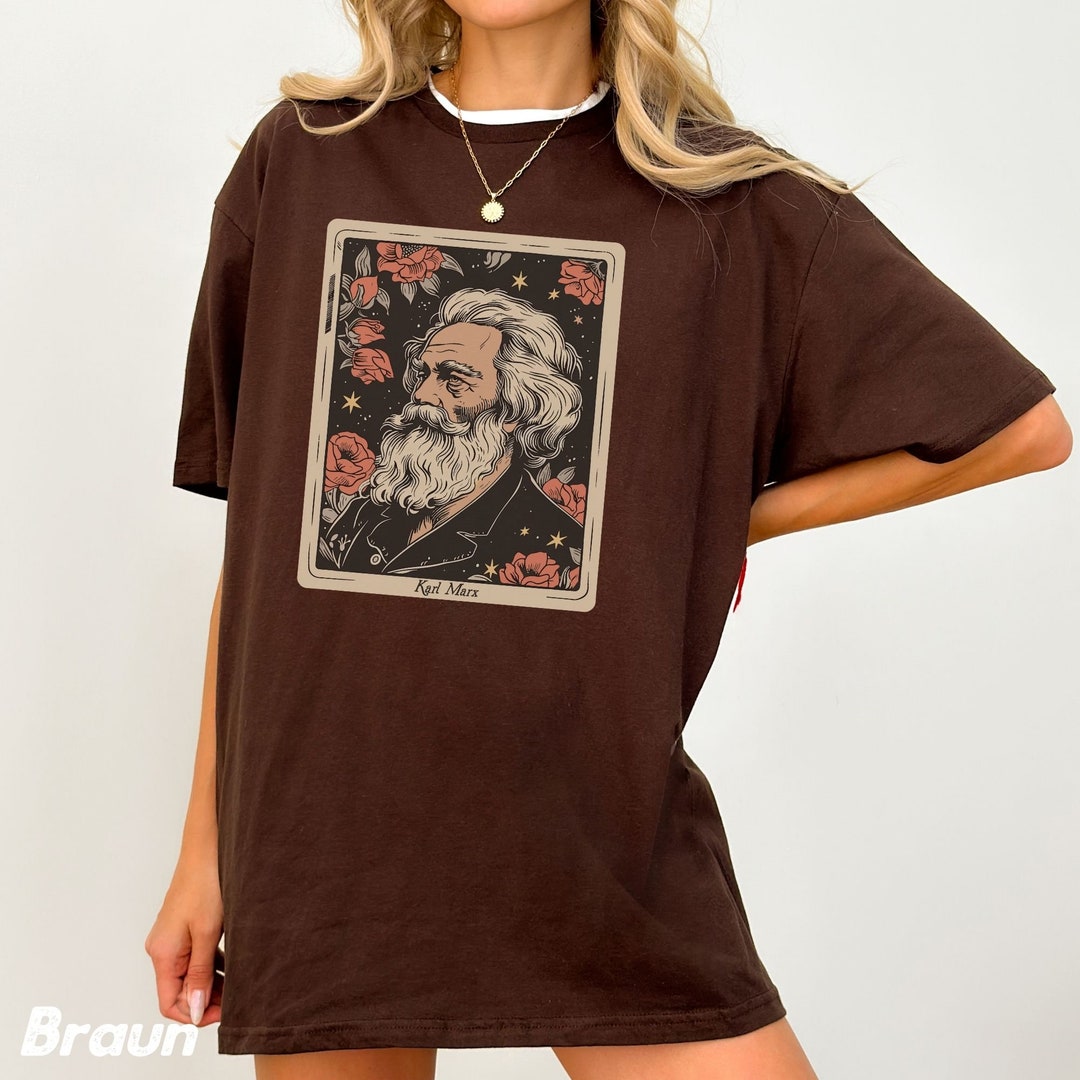 Retro Karl Marx T-shirt Unisex,tarot Cards Communism Karl Marx Shirt ...