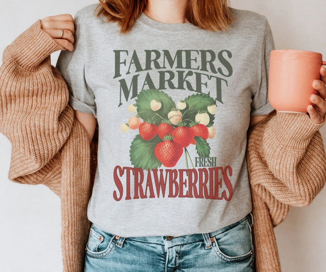 Cute Farmers Market Strawberries Unisex T-shirtboho - Etsy Finland