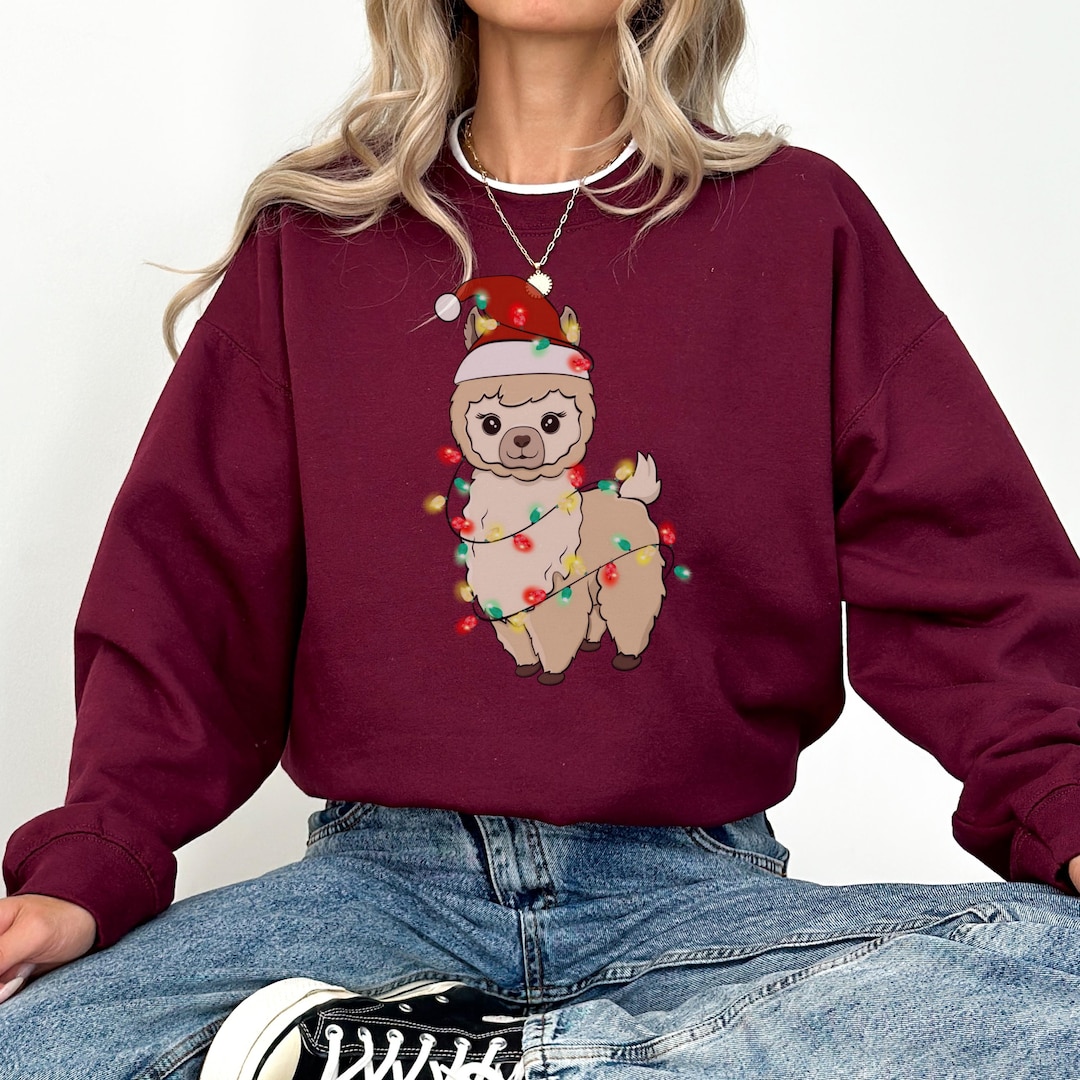Cute Llama Christmas Sweater,christmas Sweater Lama,kawaii Llama ...