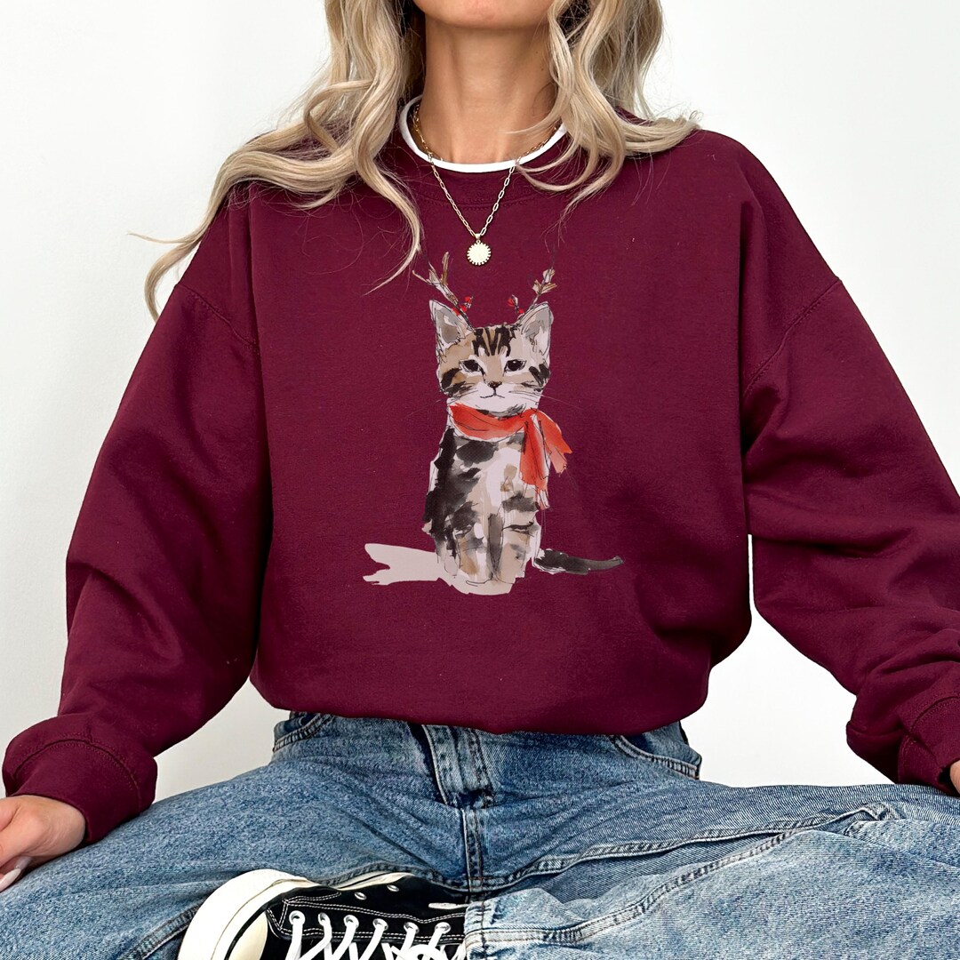 Cute Cat Christmas Sweater, Christmas Sweater Cats, Kawaii Cat ...