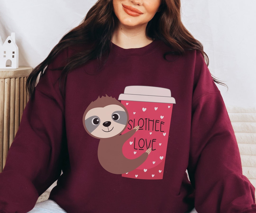 Sweet Vintage Look Sloth Valentine's Day Groovy Sweater, Retro Lazy ...