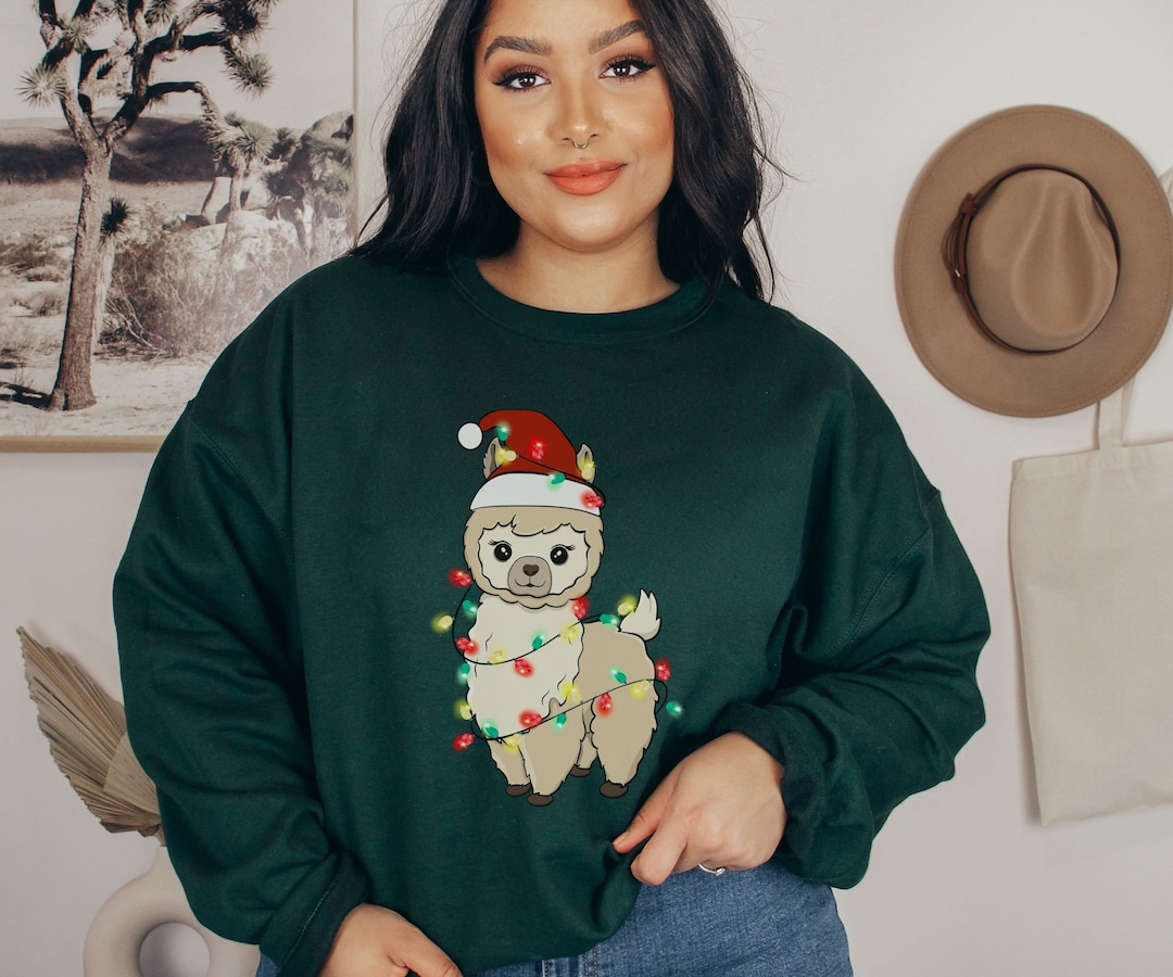 Cute Llama Christmas Sweater,christmas Sweater Lama,kawaii Llama ...