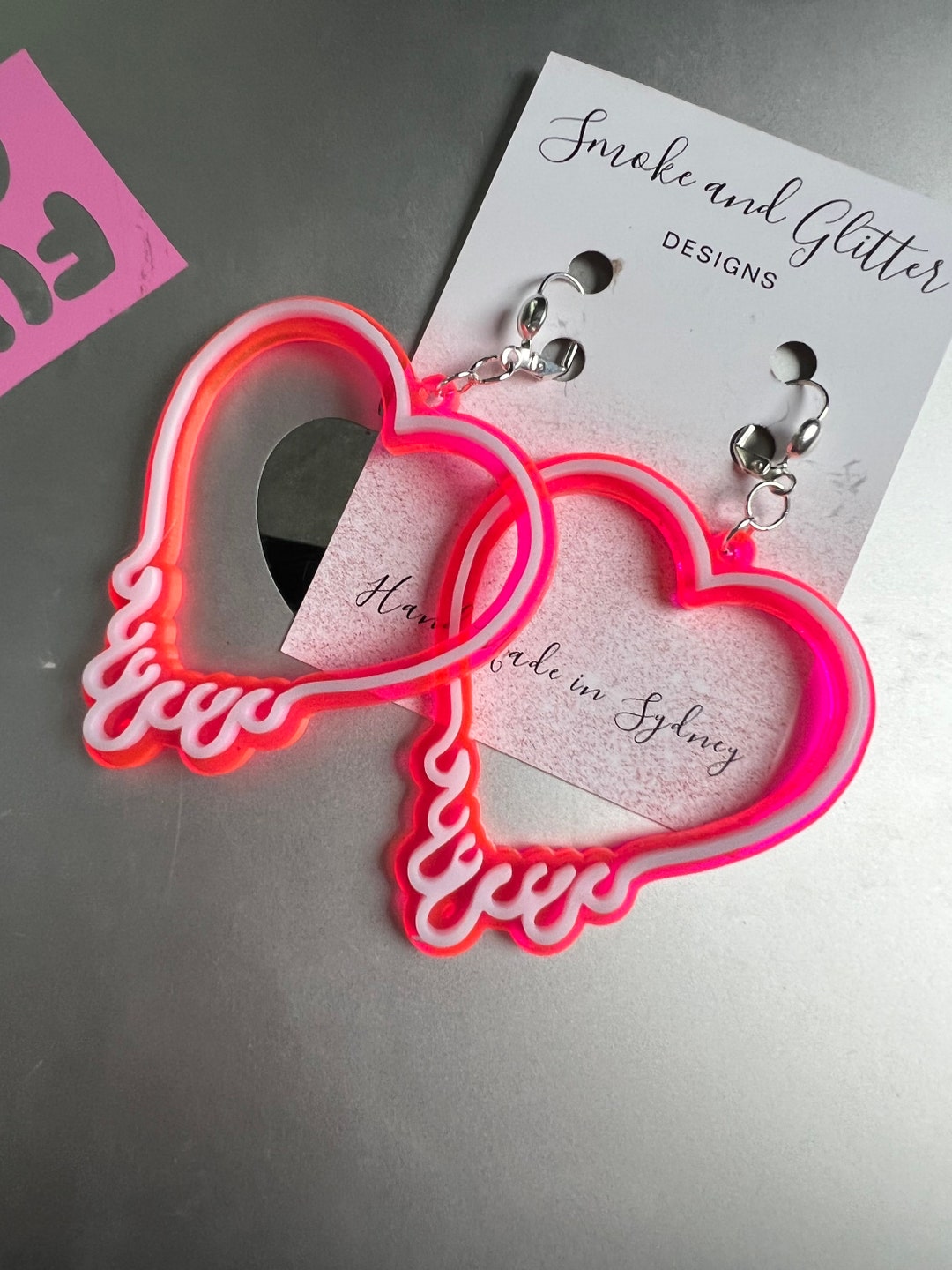 Neon Drip Heart Earrings (punk, Rock, Valentines) - Etsy