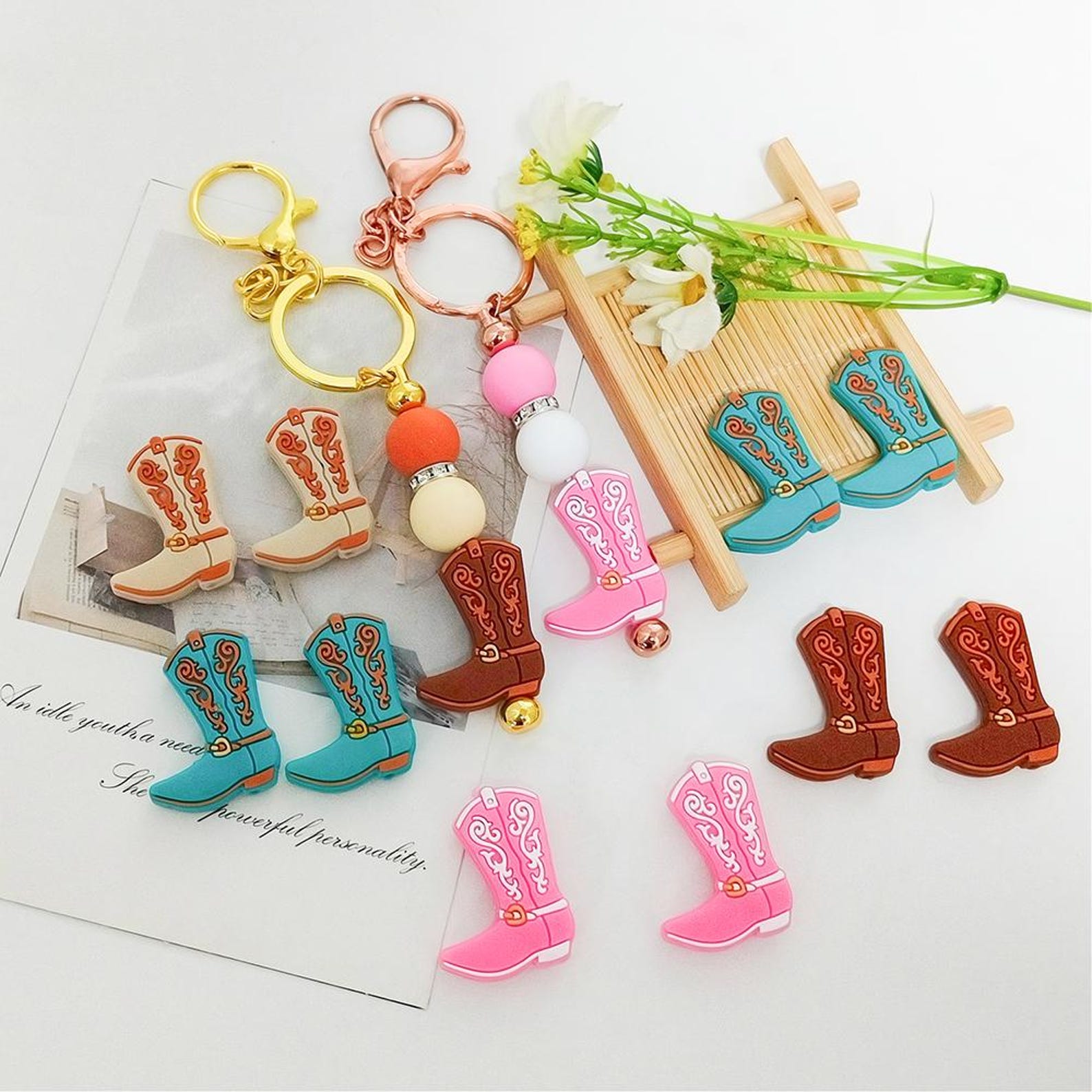 Cowboy Boots Silicone Focal Beads,western Silicone Bead,diy Craft ...