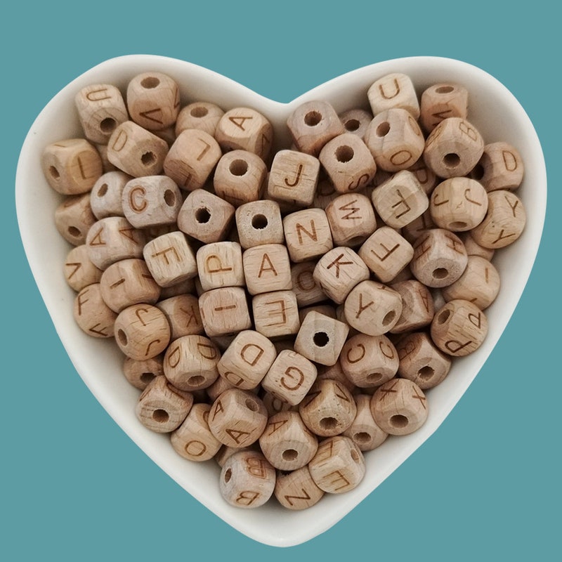 Square Wooden Alphabet Beads - Etsy