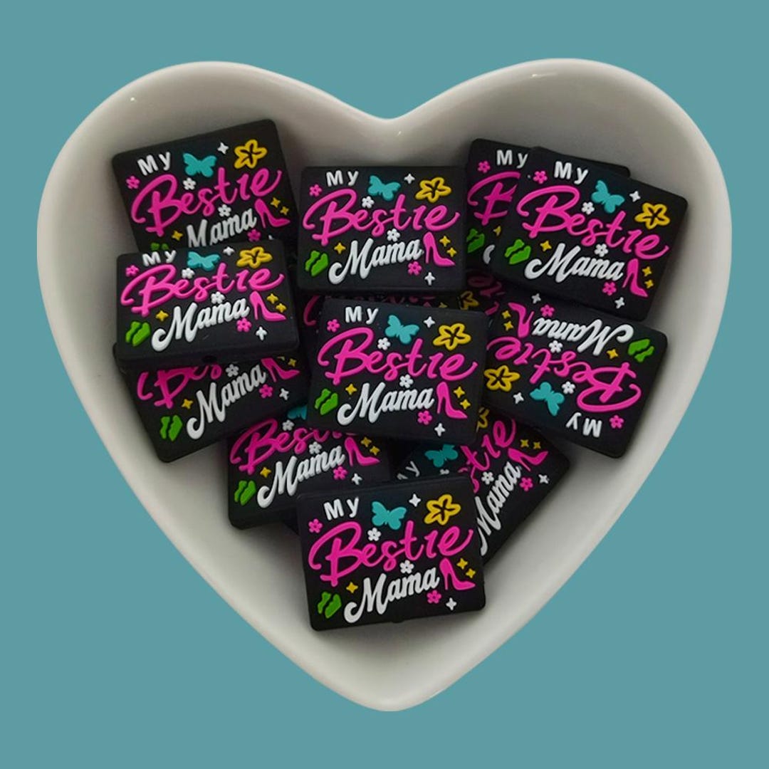 My Bestie Mama Silicone Focal Beads, Mama Silicone Beads Bulk ,DIY ...