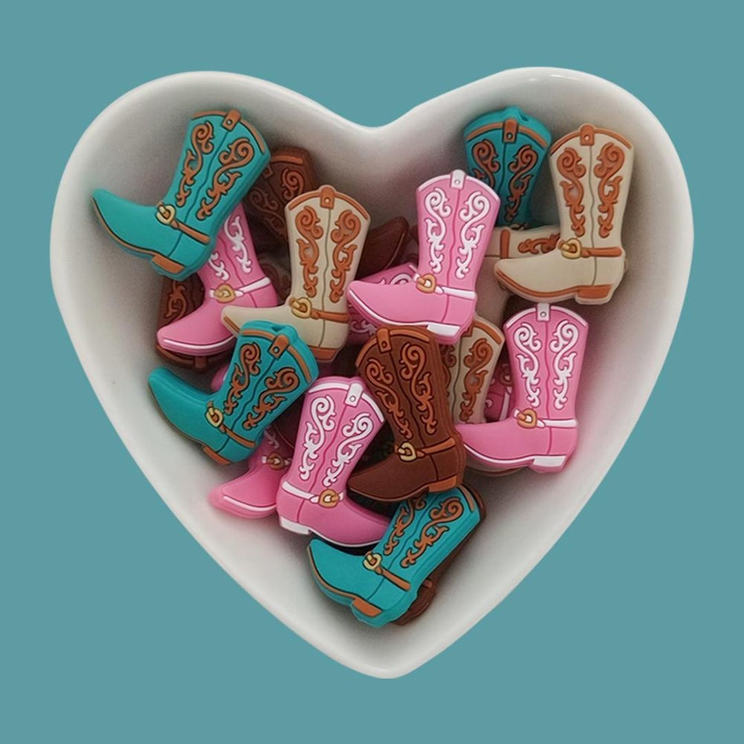 Cowboy Boots Silicone Focal Beads,western Silicone Bead,diy Craft ...