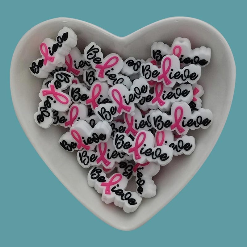 Pink Ribbon Beads - Etsy