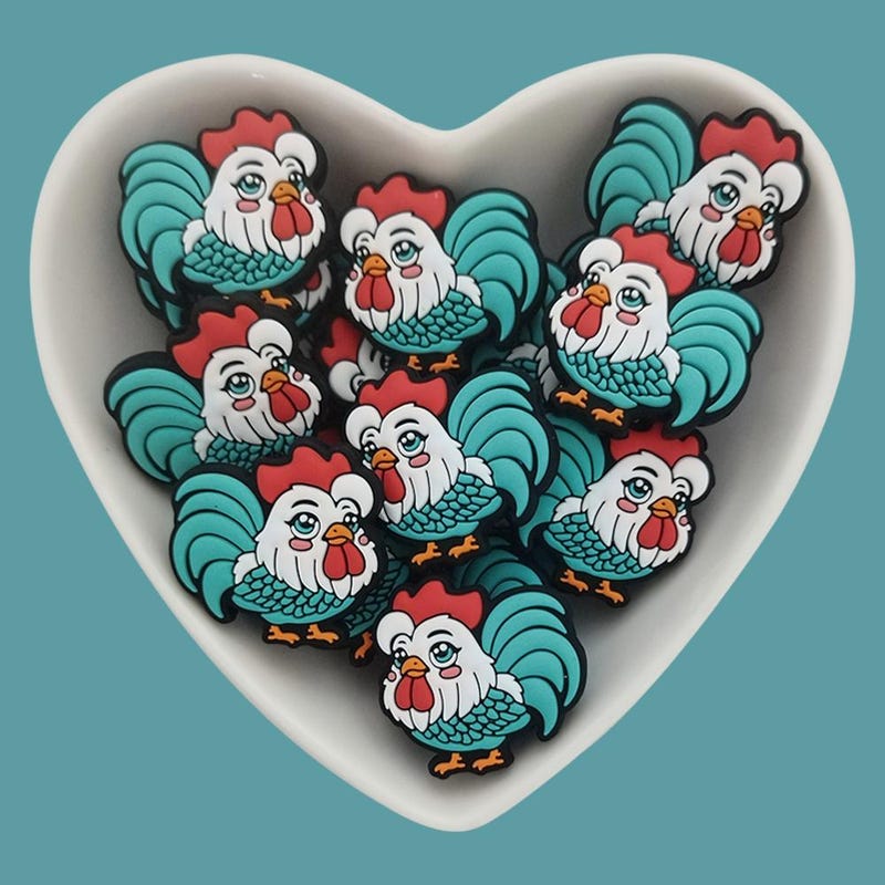 Beaded Rooster Keychains - Etsy