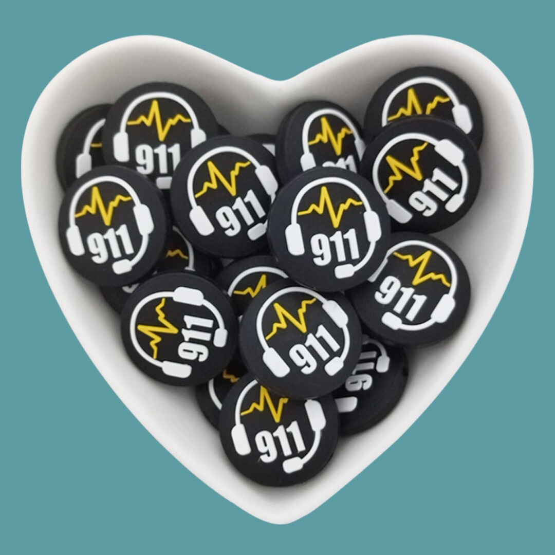 911 Silicone Focal Bead,emergency Dispatcher Beads,diy Pens,keychains ...