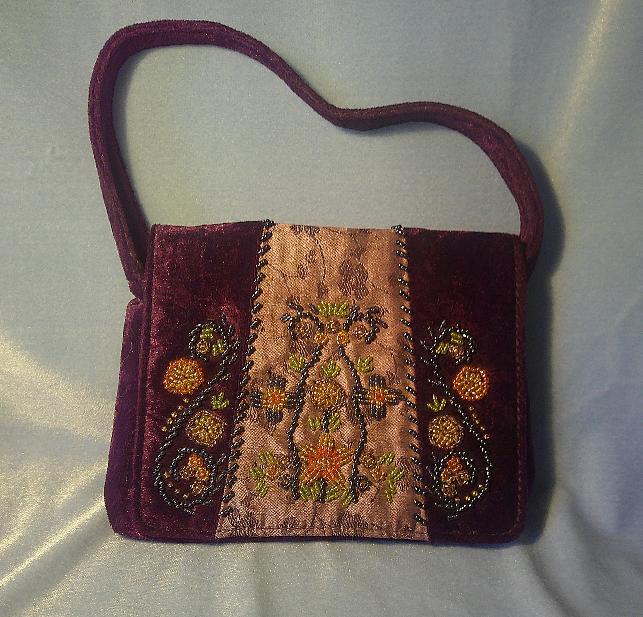 Vintage Boho Velvet Beaded Embroidery Purse - Etsy