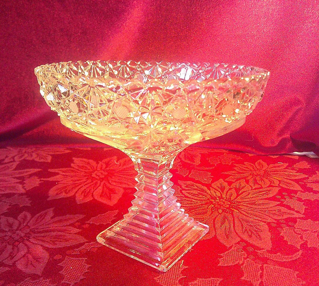 Vintage Cut Glass Crystal Candy Dish - Etsy