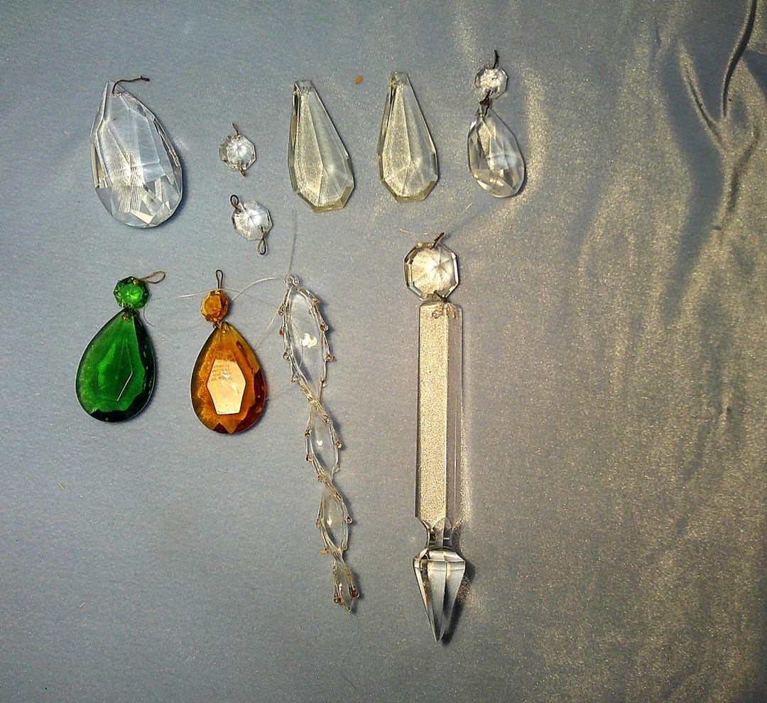 Set of 10 Various Crystals Tear Drop, Small Round, Long Drop for Crafts ...
