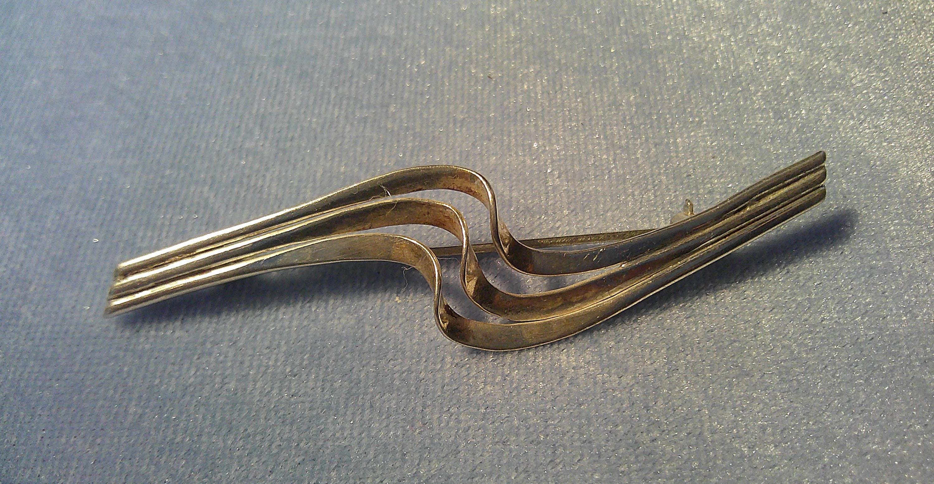 60's Modern Style Sterling Silver Handmade and Designed Pins Set of 3 ...
