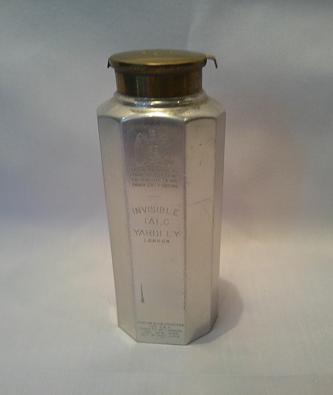 Yardley Invisible Talc 1930 London Aluminum and Brass Container 1/3 ...