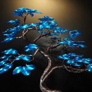 Blue Wire Bonsai Tree/ H 23cm 9inch/unique Lucky Tree/tree of Life ...