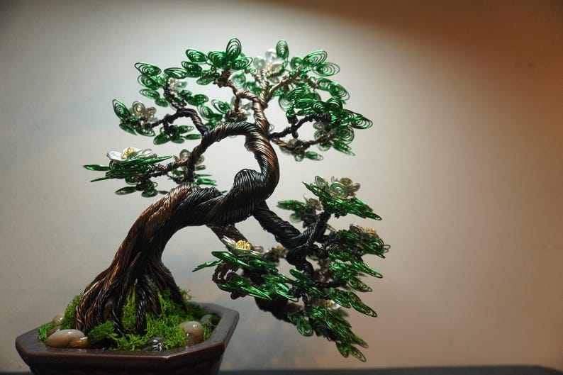 Handmade Wire Bonsai Tree Sculpture: Blossom Tree Art (13 Inch) - Etsy