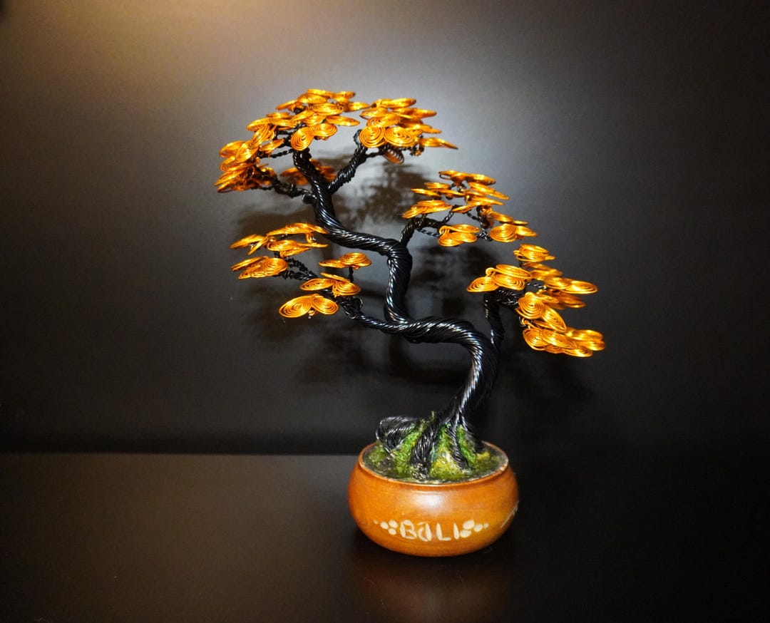 Christmas Gift Gold Wire Bonsai Tree H 9inch 22cm/gold Lucky Tree/tree ...