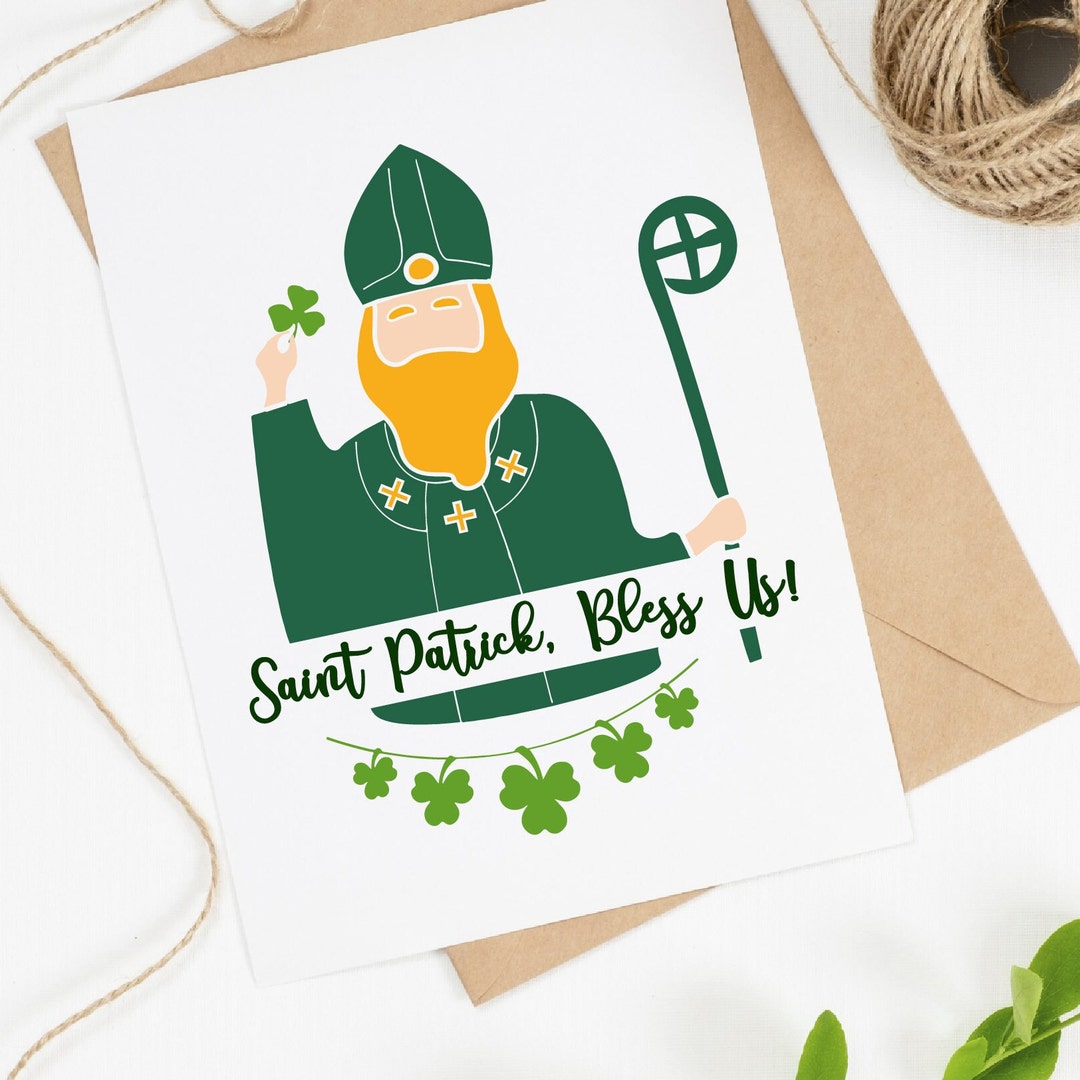 Saint Patrick Bless Us Svg, Saint Patrick's Irish Catholic Svg, St ...