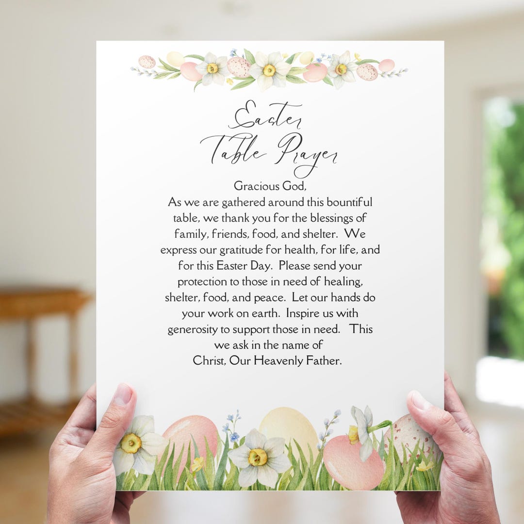 Easter Table Prayer, Printable Easter Prayer, Easter Grace After Meals ...