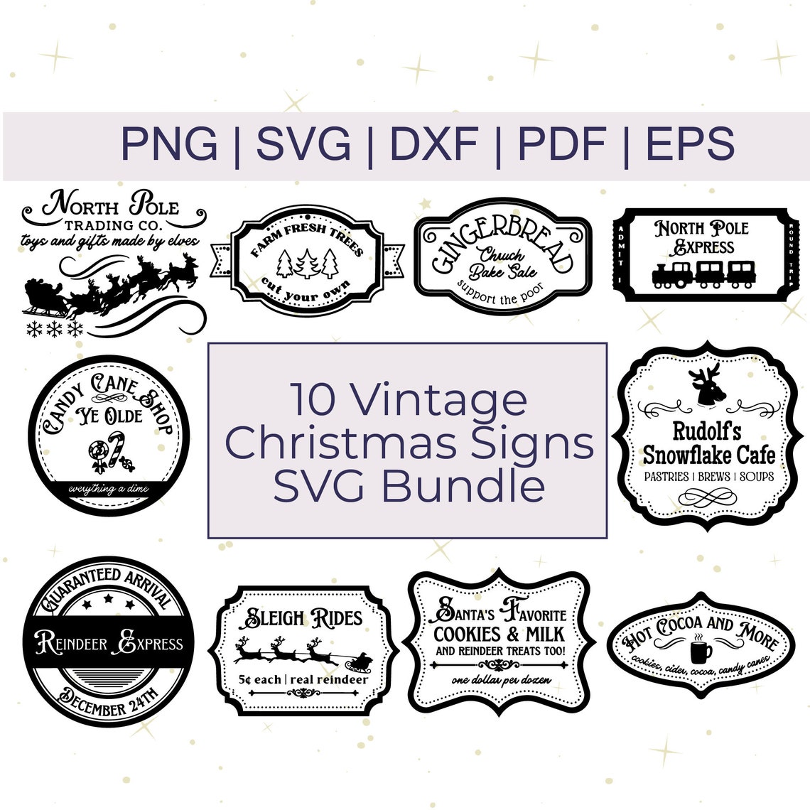 Vintage Christmas Sign Svg Bundle Retro Christmas Sign Svg - Etsy