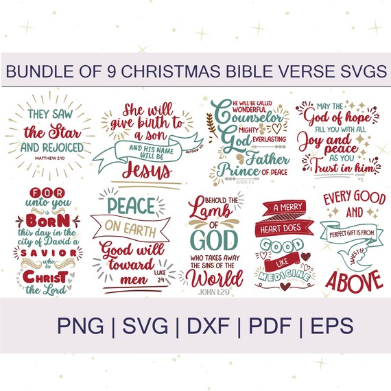 Christmas Bible Verse Svg Bundle Christmas Bible Verse Svg - Etsy
