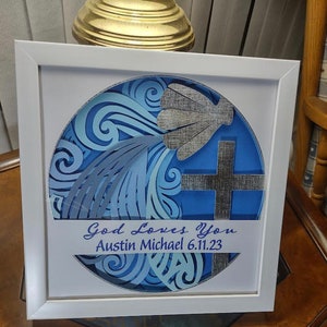 Christening Shadow Box Svg, Baptism Multi Layer Svg, Baptism Svg ...