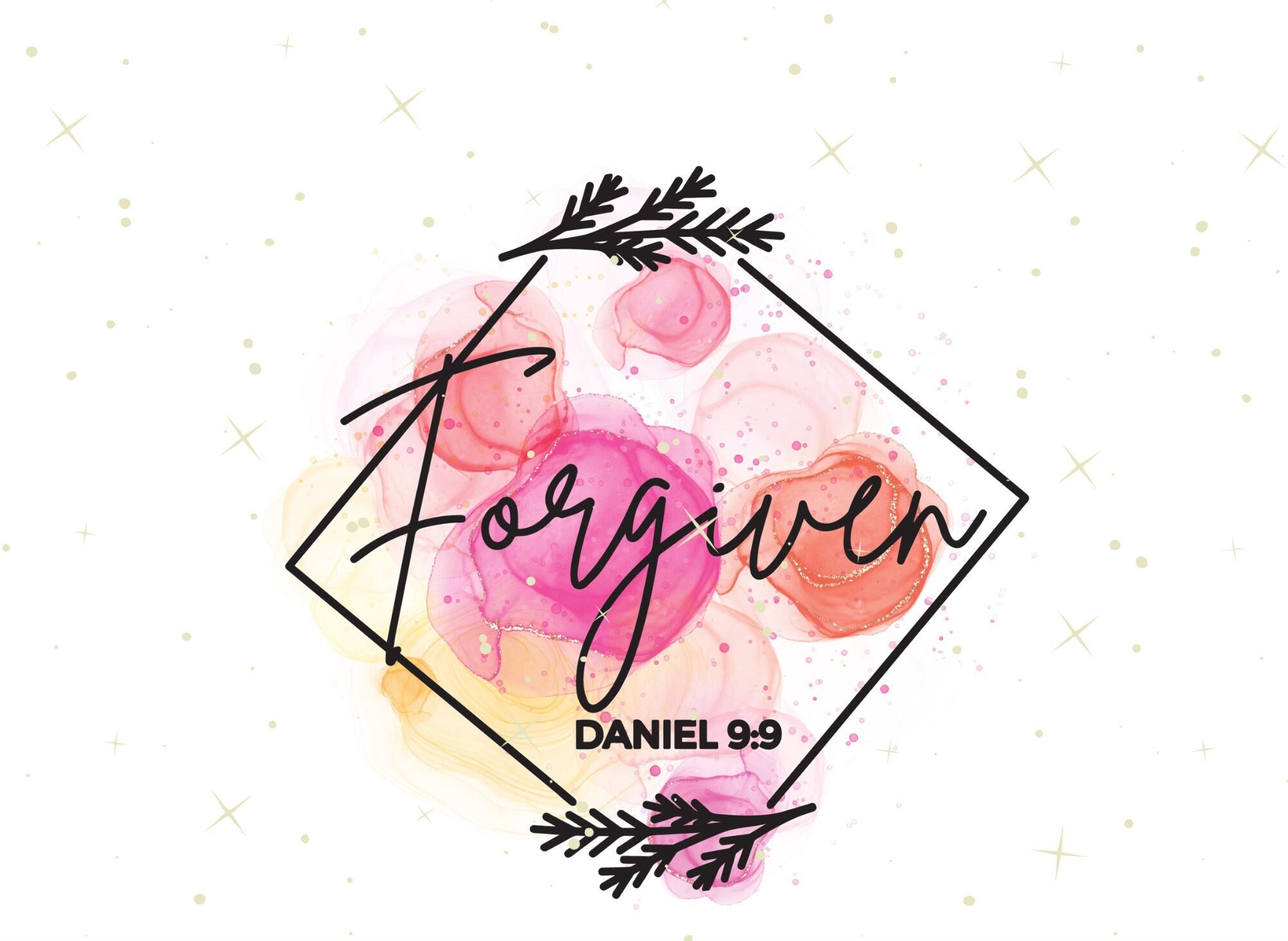 Watercolor Forgiven PNG Watercolor Christian Png Watercolor - Etsy