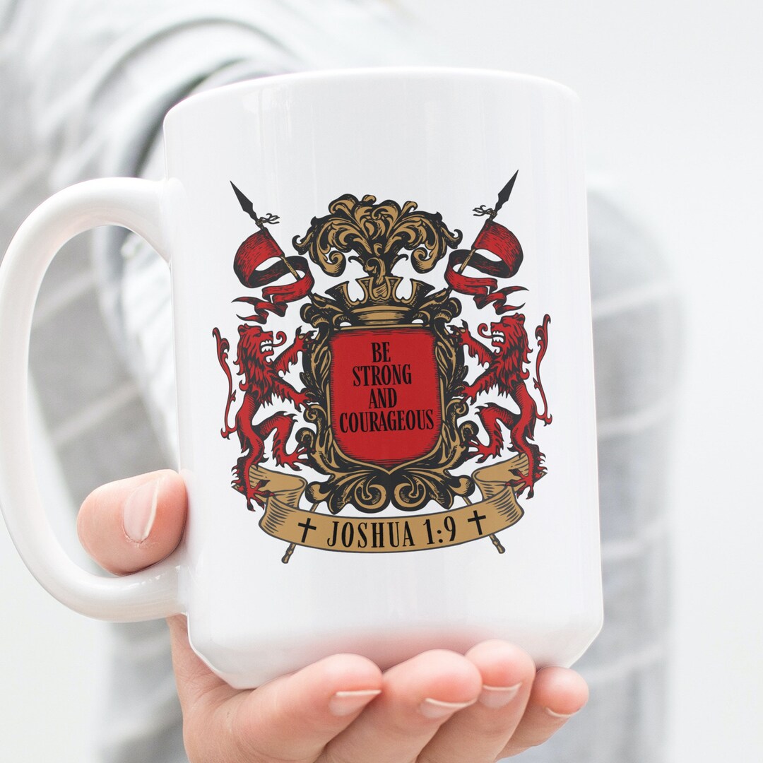 Be Strong and Courageous Png, Lion of Judah Svg, Scripture Png, Joshua ...