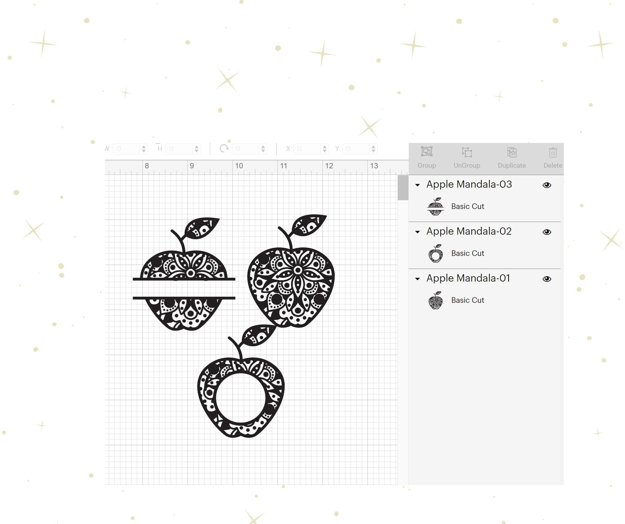 Mandala Apple Svg Split Monogram Svg Teacher Monogram Svg - Etsy