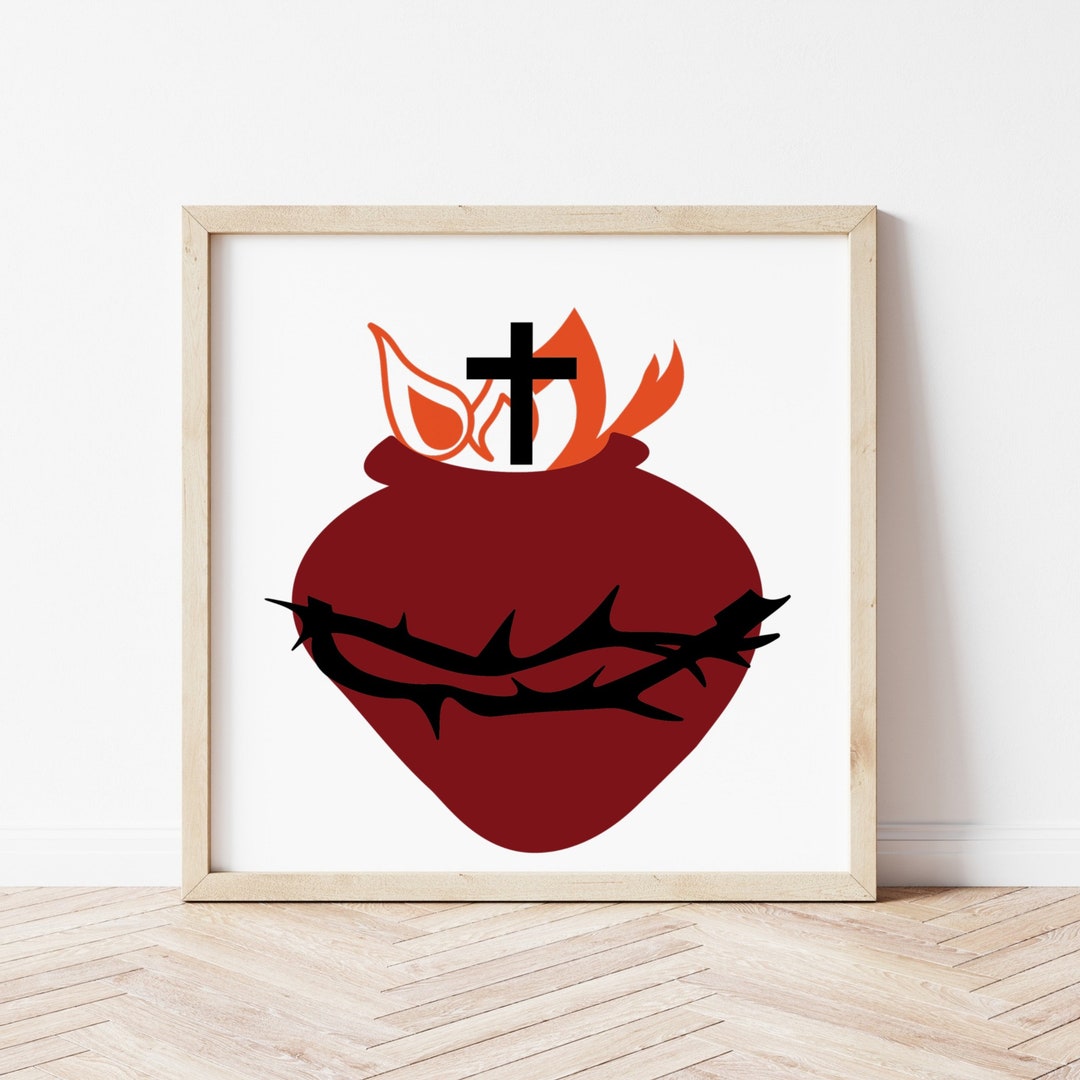Sacred Heart of Jesus Svg, Sacred Heart Svg, Jesus Svg, Catholic Svg ...