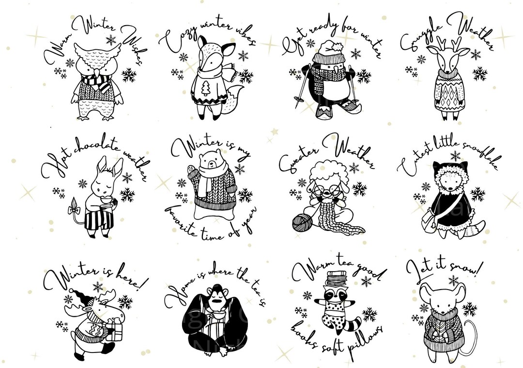 Cute Winter Animals Svg Bundle, Winter Svg Bundle, Winter Animals Svg ...