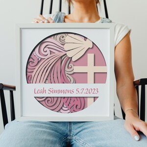 Christening Shadow Box Svg, Baptism Multi Layer Svg, Baptism Svg ...