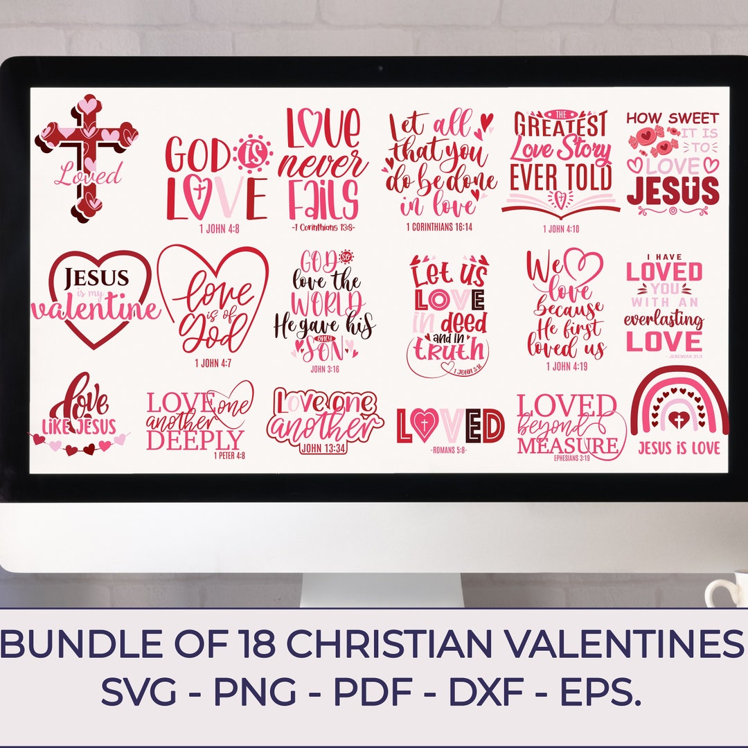 Valentines Day Scripture Svg Bundle, Christian Valentines Pngs ...