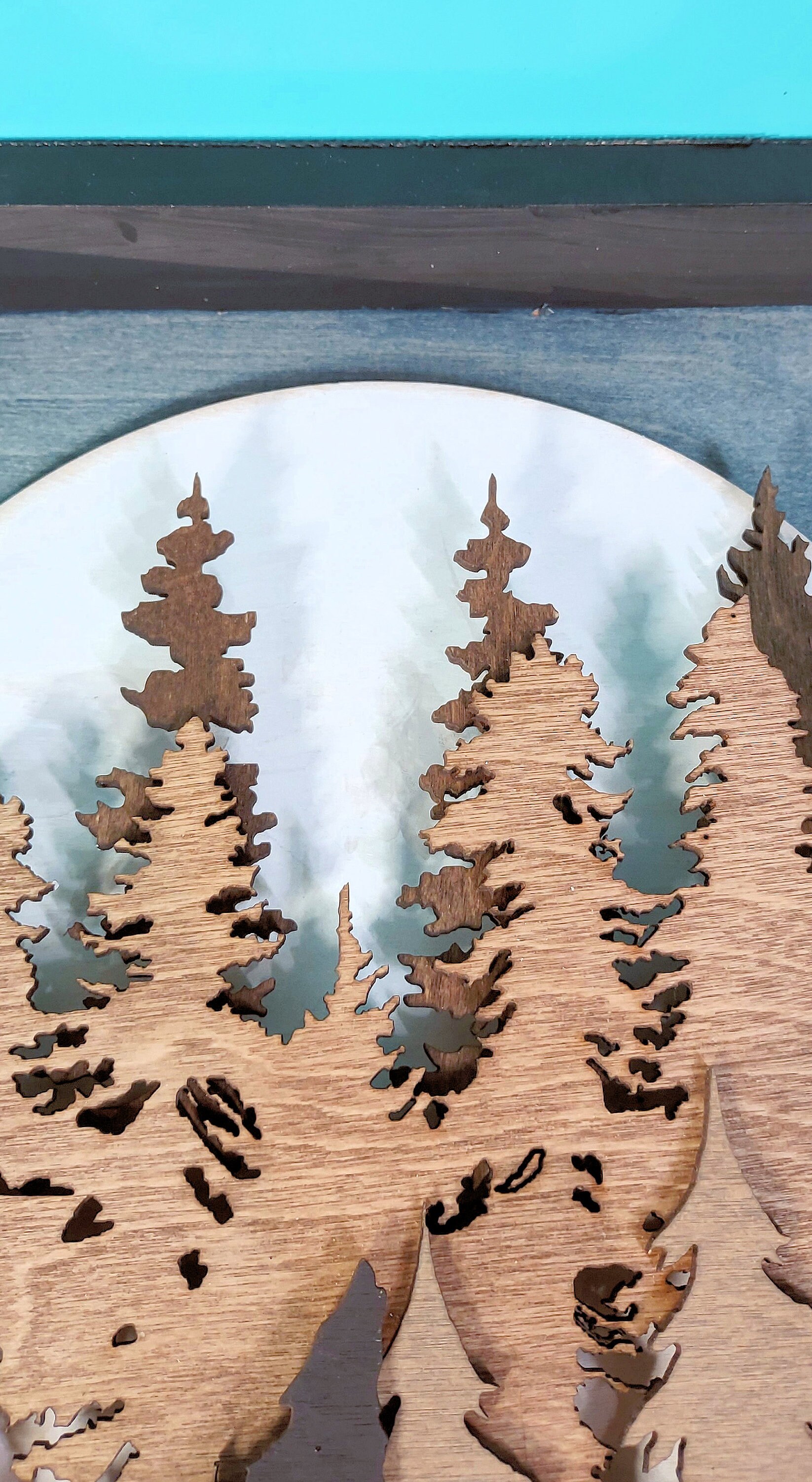Laser Cut, Wood, Layered, Wolf, Forest, Full Moon, Framed, 6 Layers - Etsy