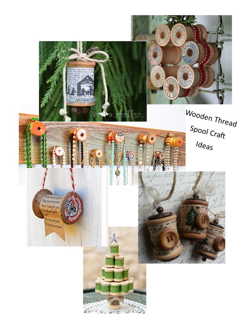 Vintage, Wood, Thread Spools, Craft, Supply, Collectible, Farmhouse ...