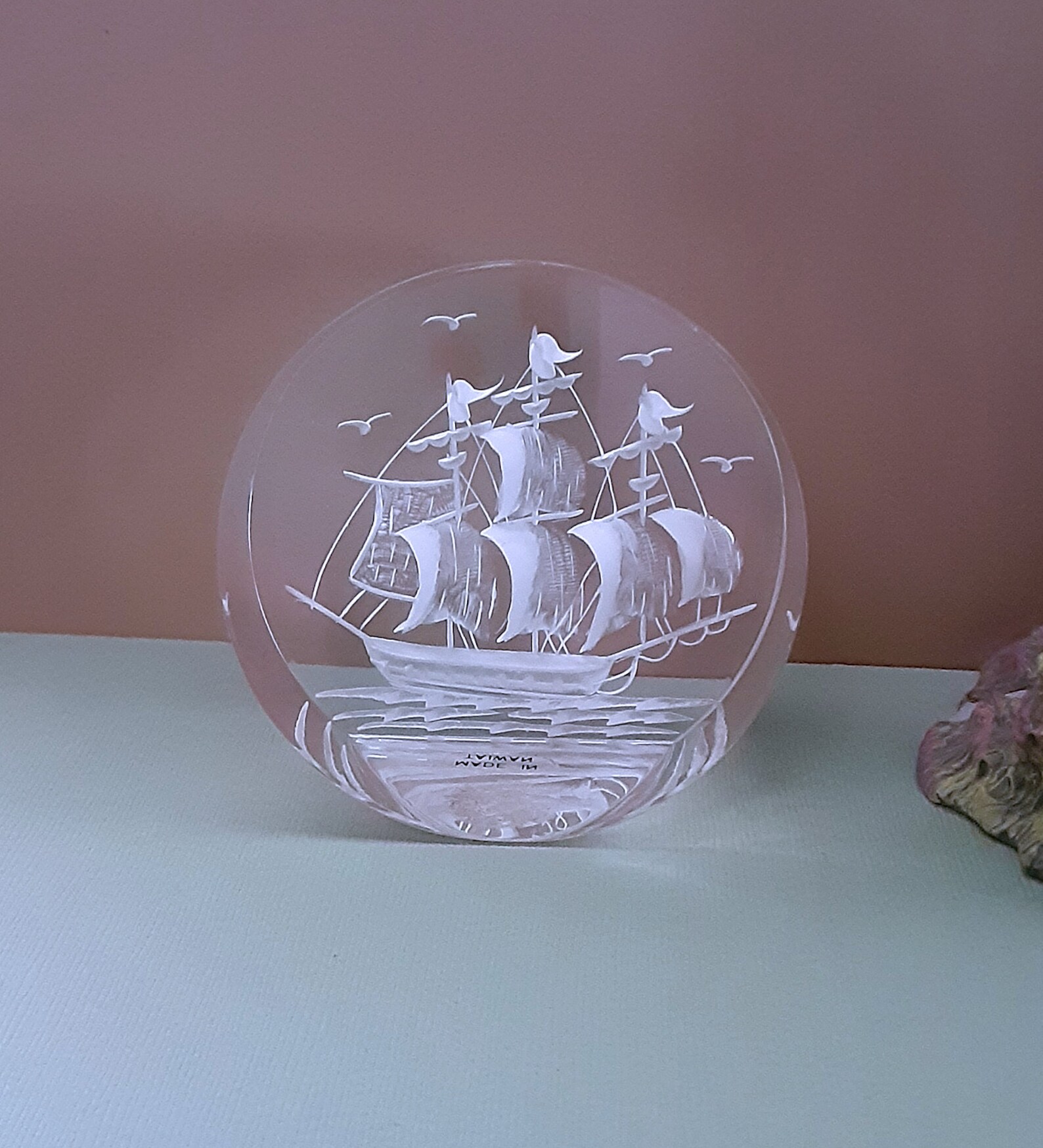 Tall Ship Acrylic Paperweight by Russ Berrie and Co. - Etsy